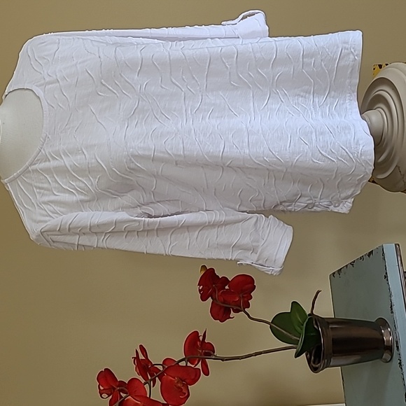 Cathy Daniels | Tops | Cathy Daniels Tunic Top White Unique Tufted Slub ...